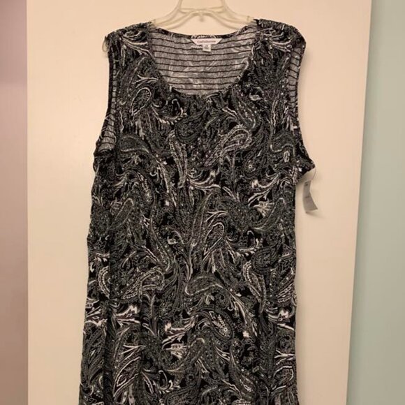 croft & barrow | Dresses | New W Tags Black White Paisley Design Dress ...